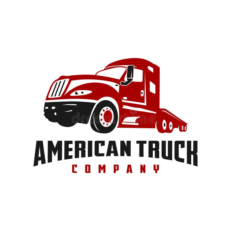 American Truck Transportation Logo Stock Vector - Illustration of heavy ...