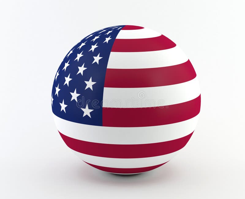 American (USA) Flag on 3D Sphere Stock Illustration - Illustration of ...