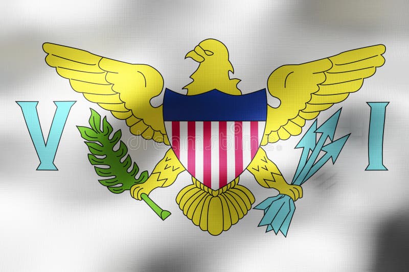 American Virgin Islands - Textile Flag - 3d Illustration Stock ...