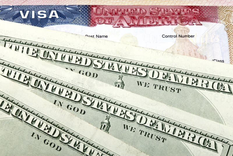 American Visa and US Dollars Stock Photo - Image of holiday, customs ...
