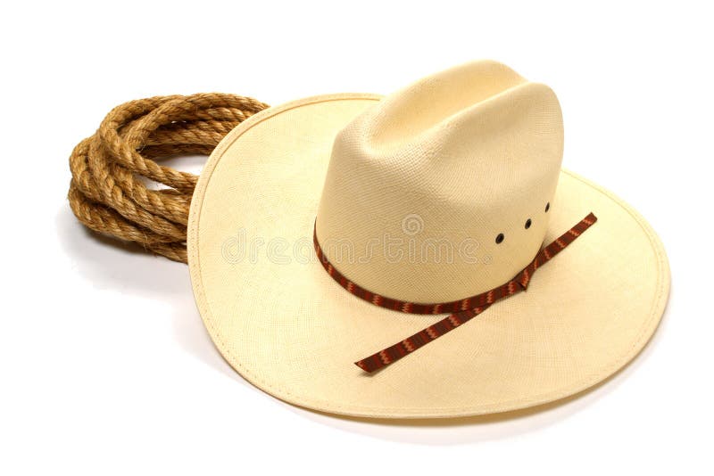 American West Rodeo Cowboy Hat and Ranching Rope Stock Image - Image of ...