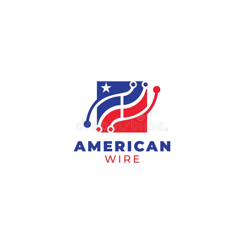 American Wire Logo Design Vector Stock Vector - Illustration of outline ...