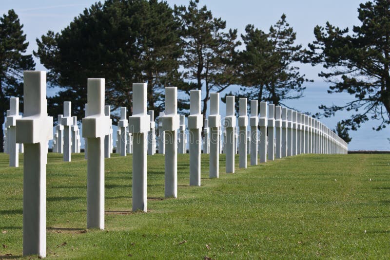 American WWII Cemetery in Normandy Stock Image - Image of american ...