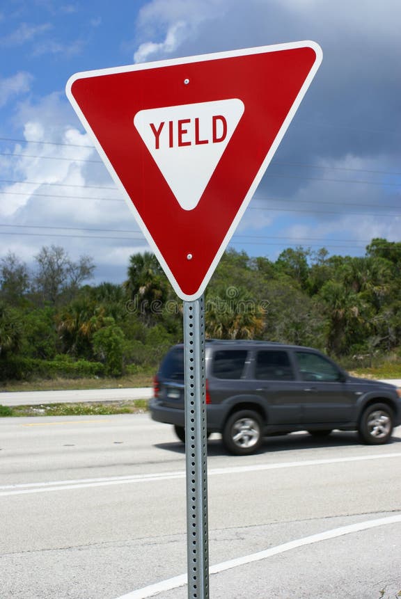American yield road sign stock image. Image of route - 23525759
