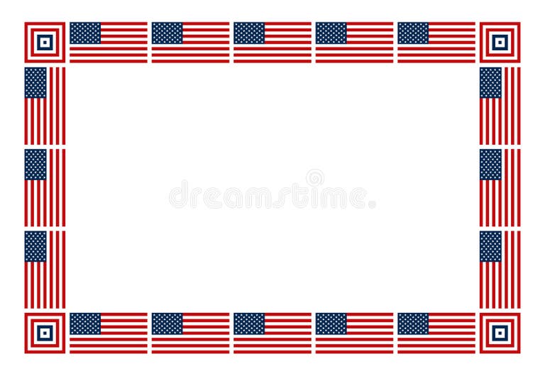 American Flag Pattern, Rectangle Frame, and Dcorative Rectangular ...