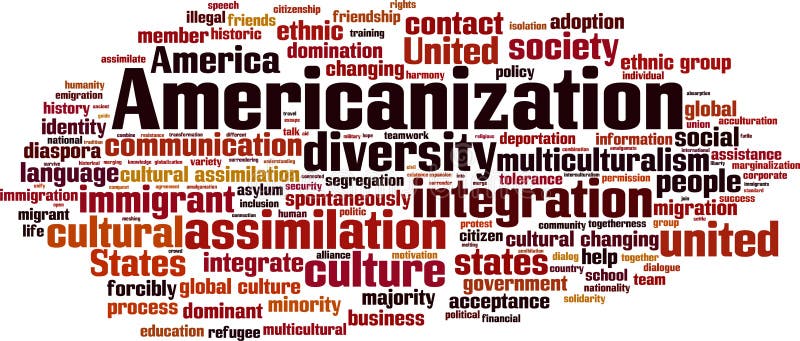 Americanization word cloud stock vector. Illustration of changing ...