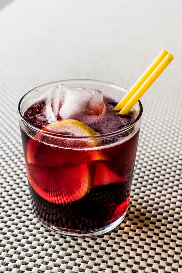 Americano Cocktail with Lemon and Ice. Stock Photo - Image of vermouth ...