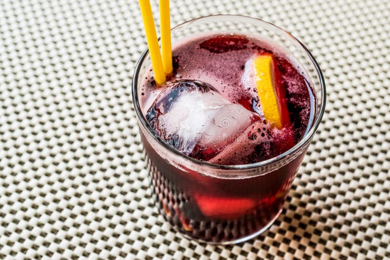Americano Cocktail with Lemon and Ice. Stock Photo - Image of liquor ...