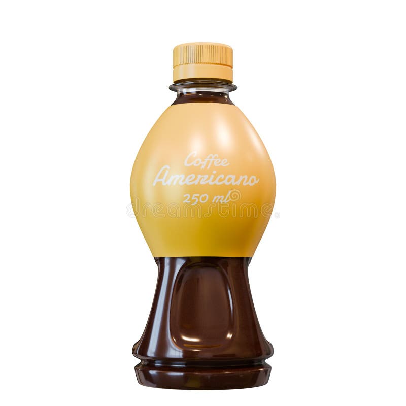 Americano Coffee in a Bottle Front View Stock Illustration ...