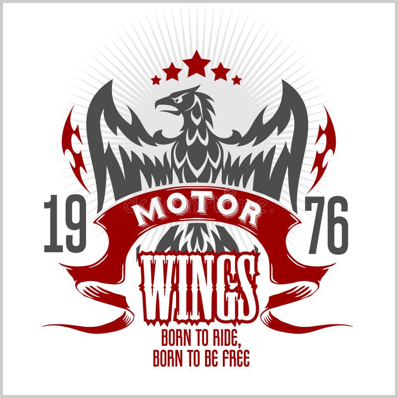 Americano Eagle Motorcycle Club Emblem Ilustración del Vector ...