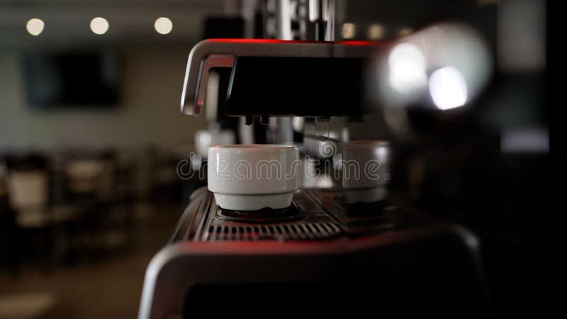 Americano Preparation Process. Espresso from a Coffee Machine. Coffee ...