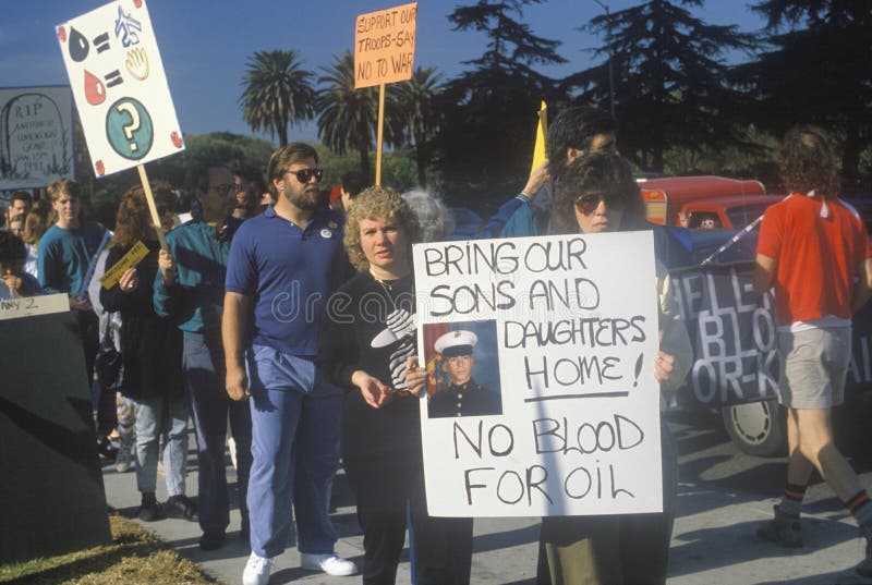 Americans Protesting War in Middle East, Los Angeles, California ...