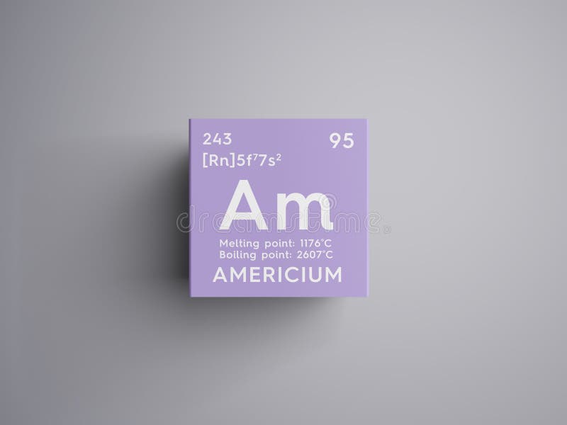 Americium As Element 95 of the Periodic Table 3D Illustration on Green ...