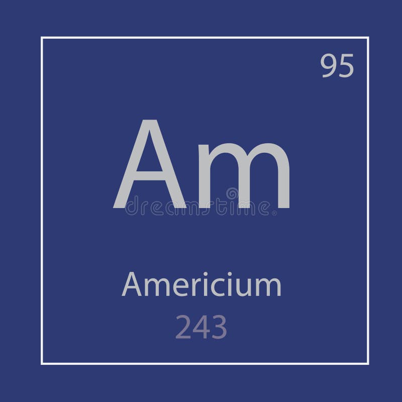 Americium Symbol. Chemical Element of the Periodic Table. Vector Stock ...