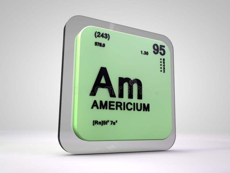 Americium am Chemical Element. 3D Rendering Stock Illustration ...