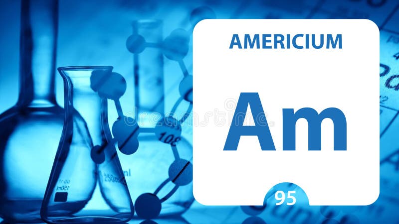Americium Chemical Element, Sign with Atomic Number and Atomic Weight ...
