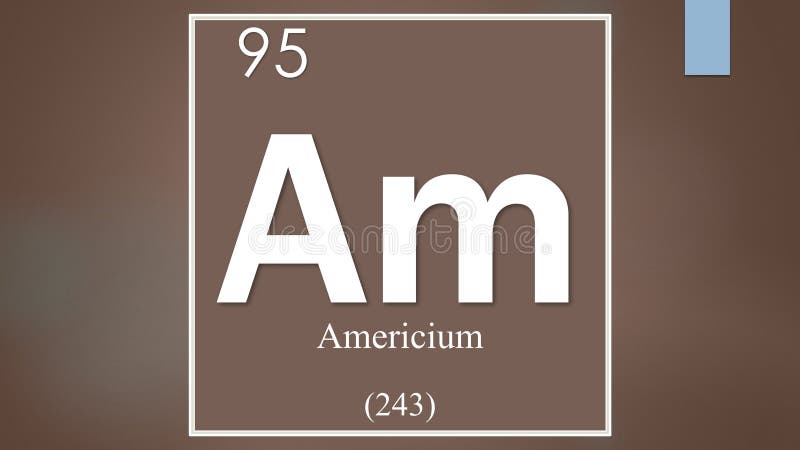 Americium Chemical Element Symbol on Brown Simple Background Stock ...