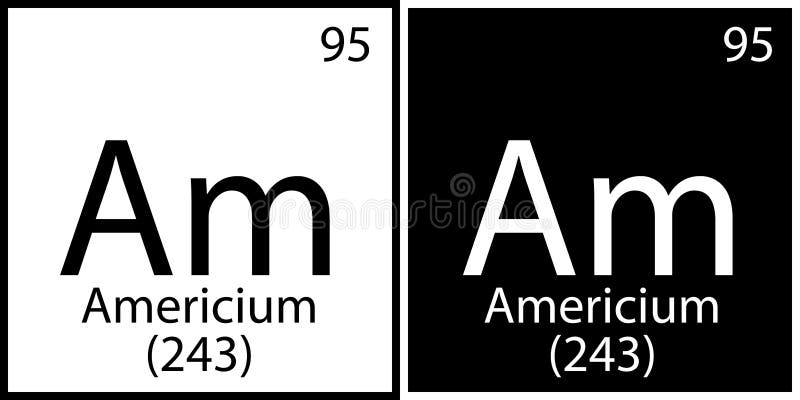 Americium Chemical Sign. Mendeleev Table. Flat Art. Science Structure ...