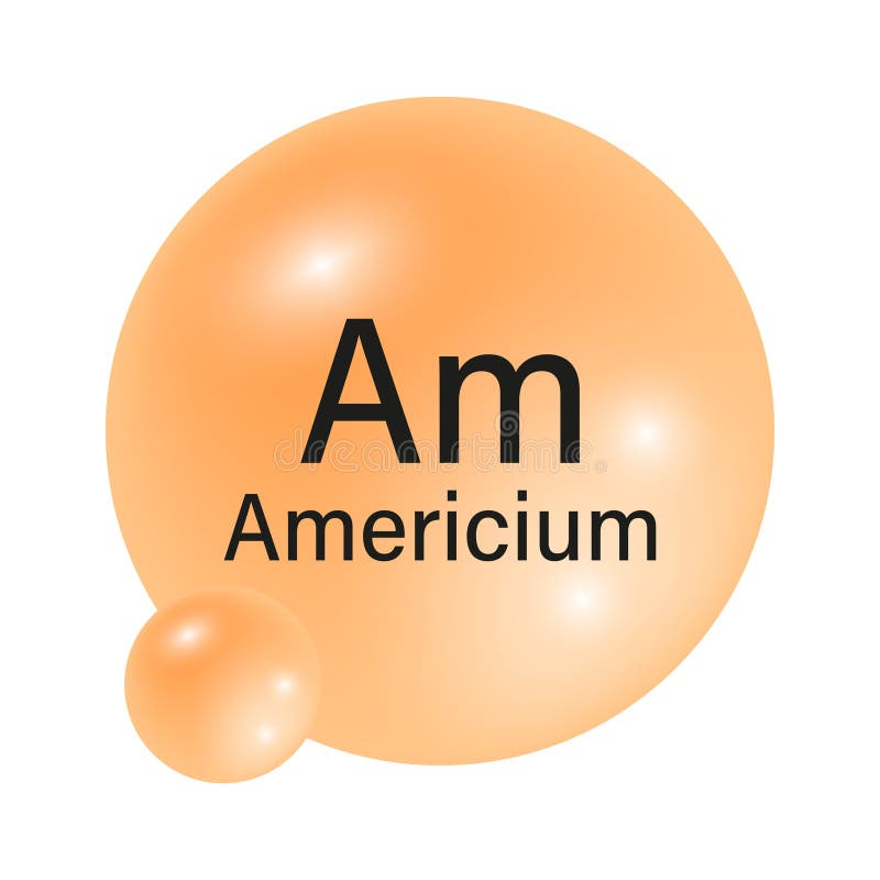 Americium Element Icon. Orange Gradient Spheres. Vector Chemistry ...