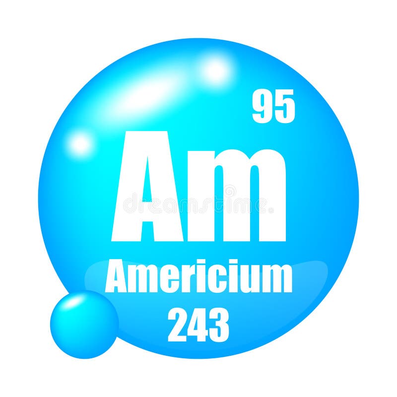 Americium Element Symbol. Atomic Number 95. Mass 243. Blue Sphere Icon ...