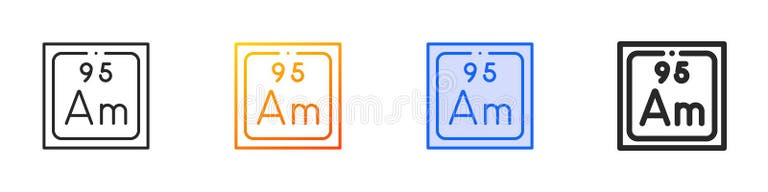 Americium Icon.Thin Linear, Gradient, Blue Stroke and Bold Style Design ...