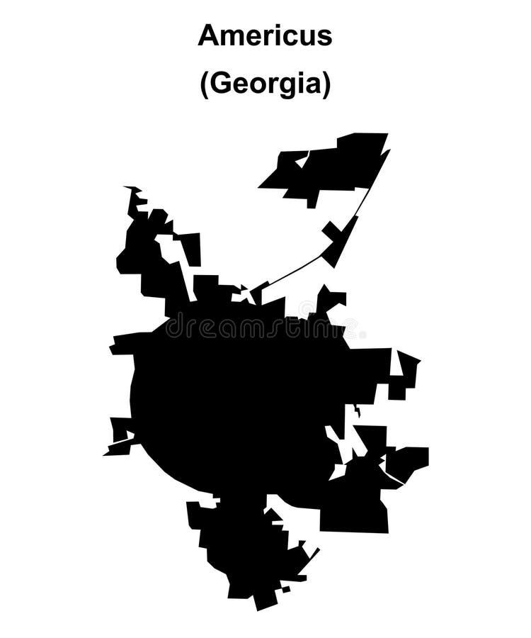 Americus outline map stock vector. Illustration of americus - 357270822