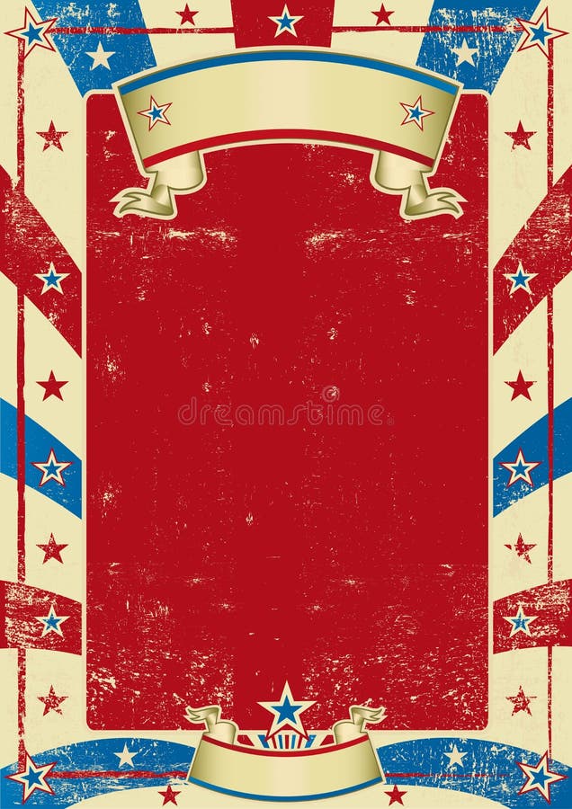 Amerikaanse Gebruikte Affiche Met Rood Frame Stock Illustratie ...