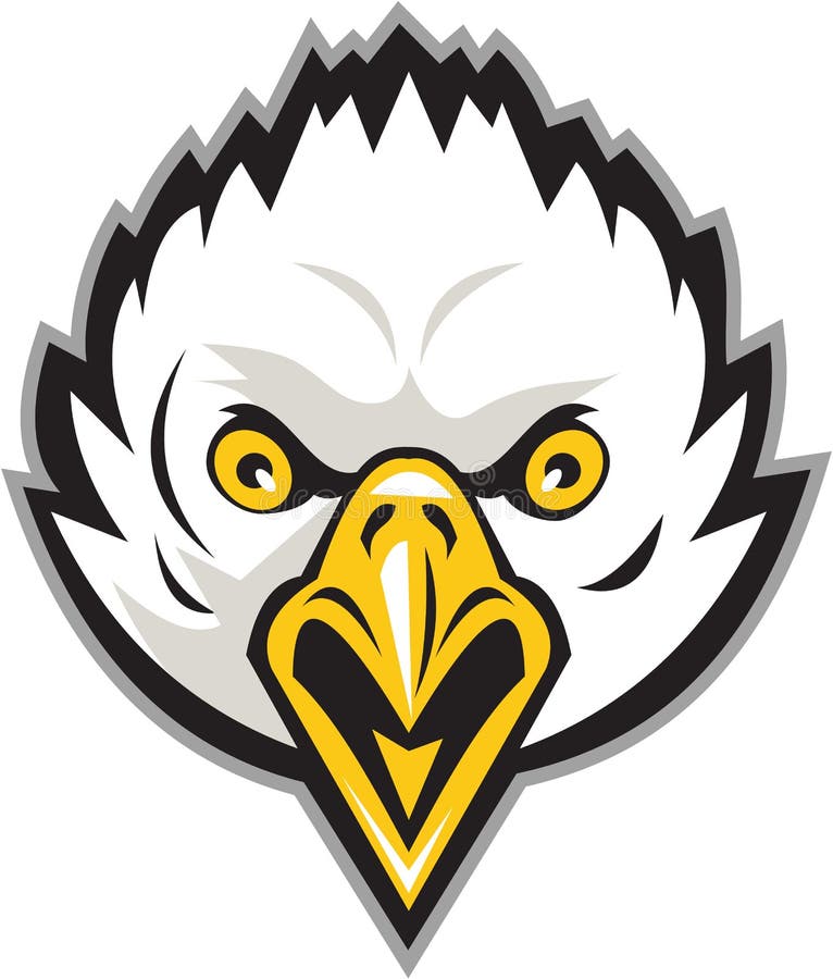 Amerikanischer Kahler Eagle Head Flag Shield Retro Vektor Abbildung ...