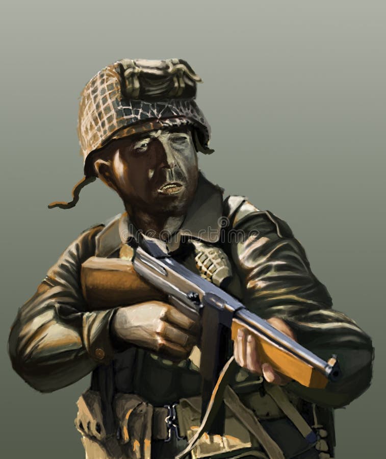 Amerikanischer Soldat ww2 stock abbildung. Illustration von jung - 20337308
