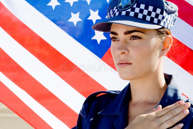 Amerikansk polis fotografering för bildbyråer. Bild av framtvingande ...