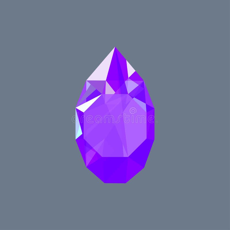 Amethyst Gem Shining Logo Vector Drop Shaped Stock Vector ...