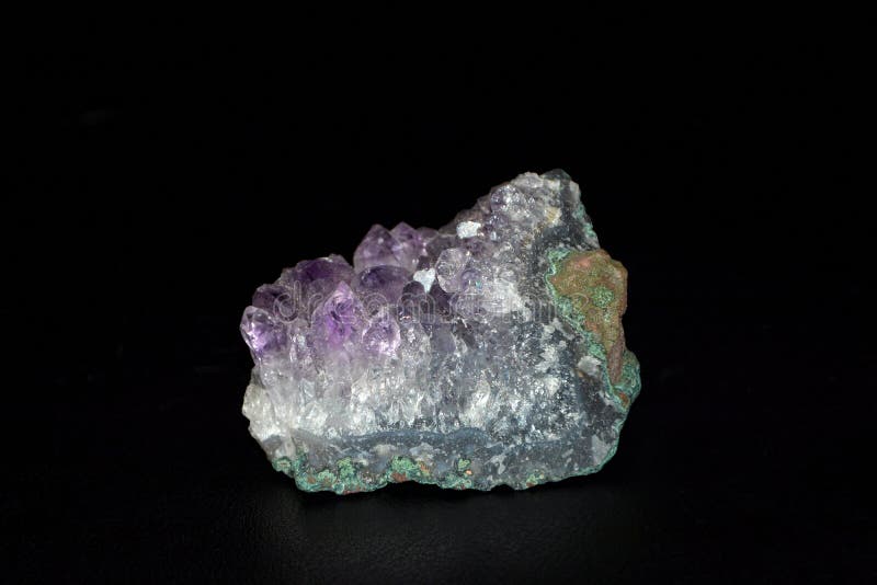 Amethyst on Black Background Stock Photo - Image of geology, beauty ...