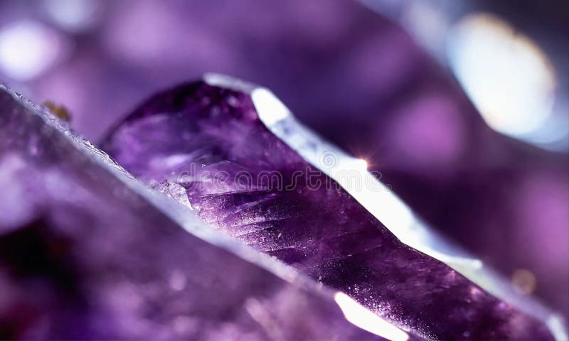 Amethyst on a Black Background. Amethyst in Section on a Black ...