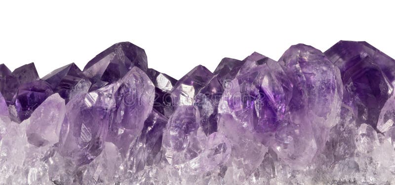 Amethyst with Blue Dark Large Crystals Isolated on White Stock Image ...