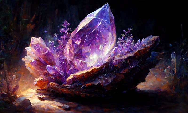 Amethyst Crystal Druse, Beautiful Crystal Background, Generative Ai ...