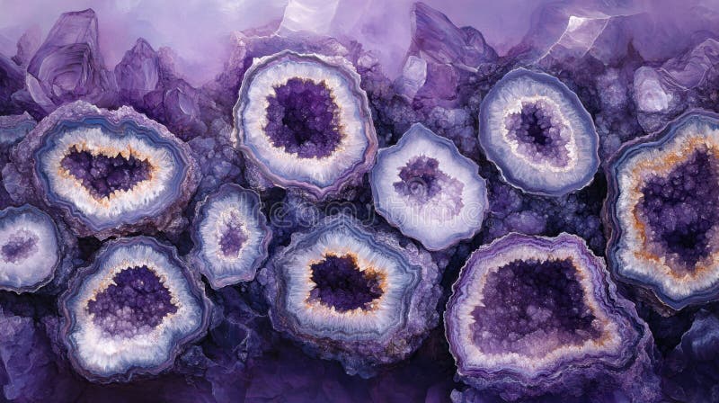 Amethyst Crystal Geode Closeup, Abstract Purple Crystal Background ...