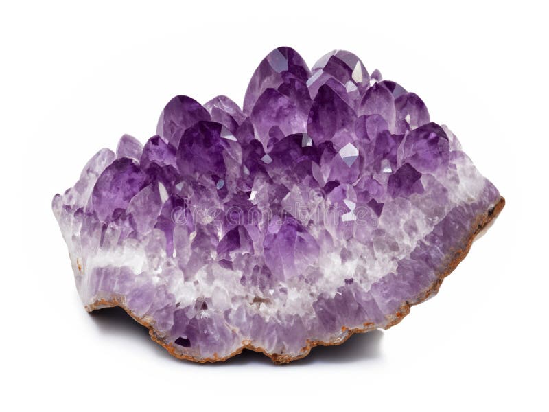 Amethyst Crystal Geode Geological Isolated on White Stock Image - Image ...