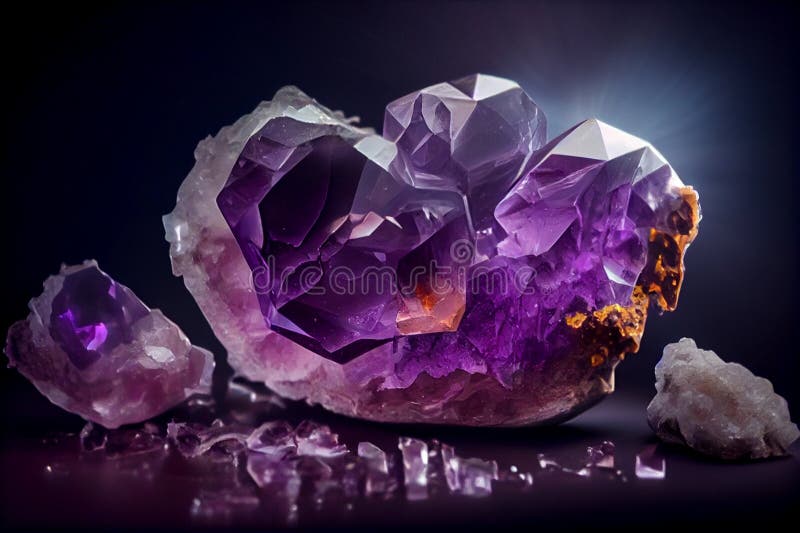 Amethyst Crystal, Purple Quartz,generative Ai Stock Illustration ...