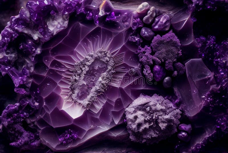 Amethyst Crystal, Purple Quartz Raw Gemstone Amethyst Druse Pattern ...