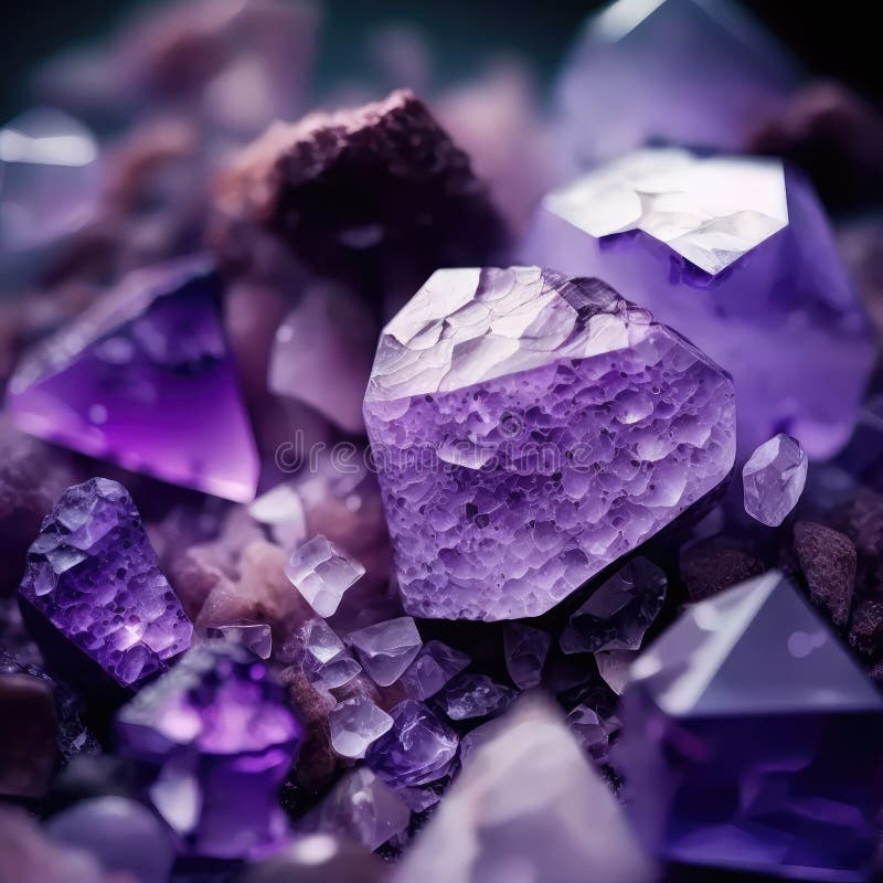 Amethyst Crystal, Purple Quartz Raw Gemstone Amethyst Druse Pattern ...