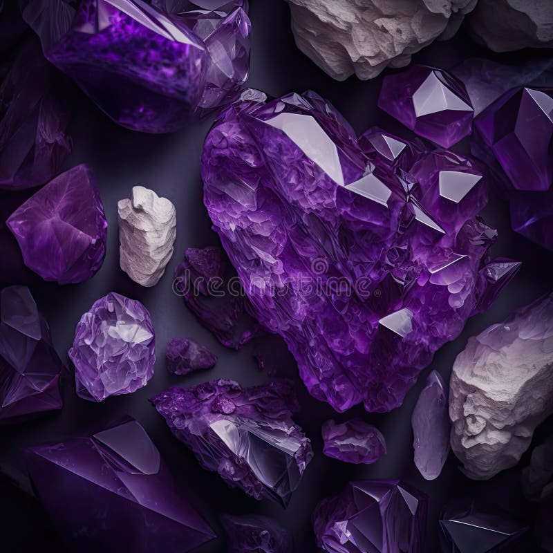 Amethyst Crystal, Purple Quartz Raw Gemstone Amethyst Druse Pattern ...