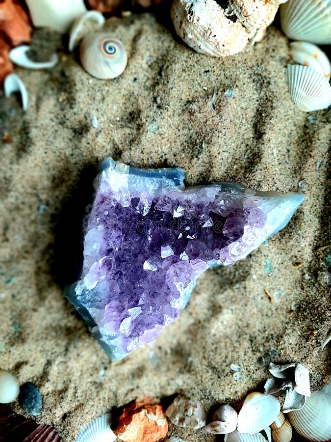 Amethyst Crystal Stone of Protection Stock Image - Image of protection ...