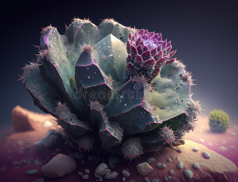 Amethyst Crystal Succulent Hybrid Created with Generative AI Technology ...