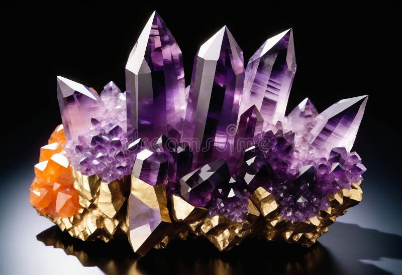 Amethyst Crystals, a Cluster of Purple Quartz Crystal Stock ...