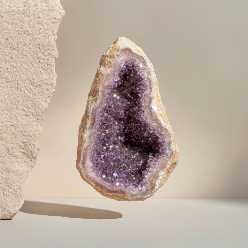 Amethyst geode crystal stock illustration. Illustration of decorative ...