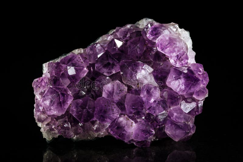 Amethyst Mineral Stone, Black Background Stock Image - Image of ...