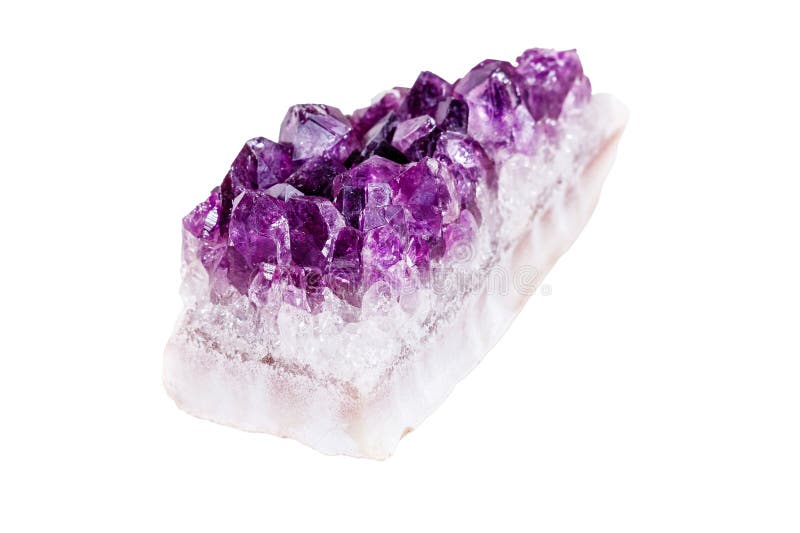Amethyst Mineral Stone on a White Background Stock Image - Image of ...