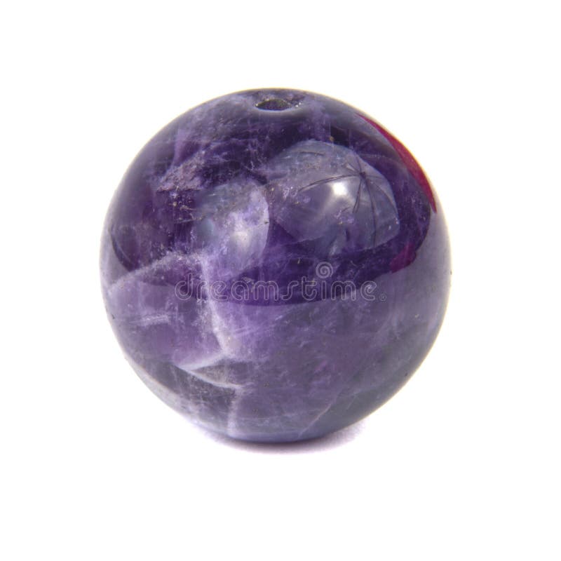 Amethyst Polished Ball Isolated Stone on the White Stock Photo - Image ...