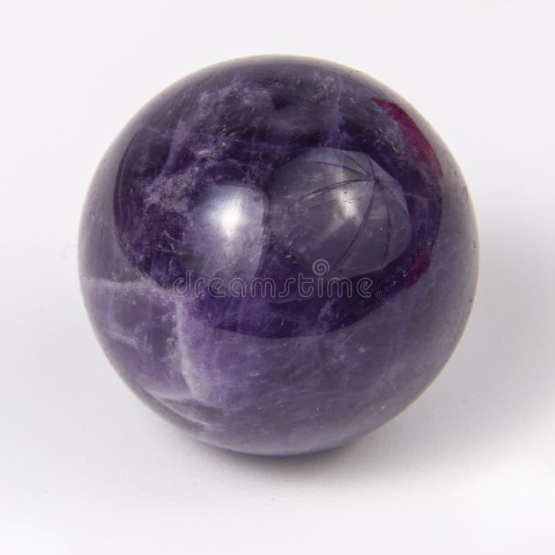Amethyst Polished Ball Isolated Stone on the White Stock Image - Image ...