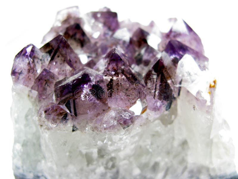 Amethyst Quartz Geode Geological Crystals Stock Image - Image of white ...